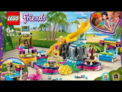 Lego friends 41374 Andrea's pool party summer 2019 toys play - YouTube