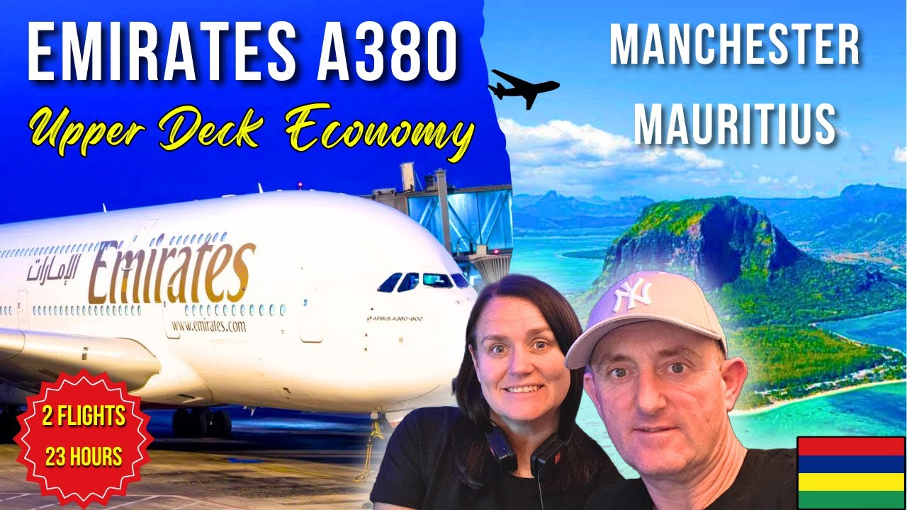 Review of Emirates A380 Upper Deck Economy to Mauritius! - YouTube