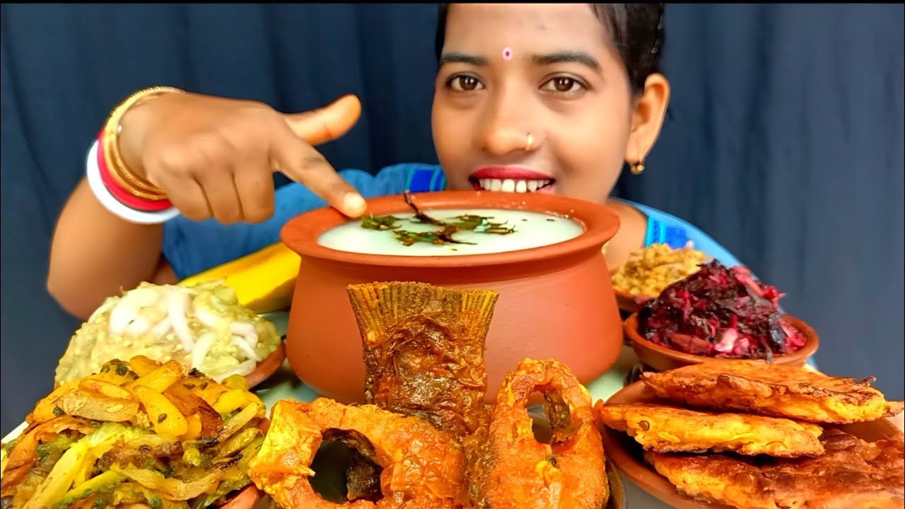 Dahi pokhalo chunka eating challenge ll odia foodie family ll - YouTube