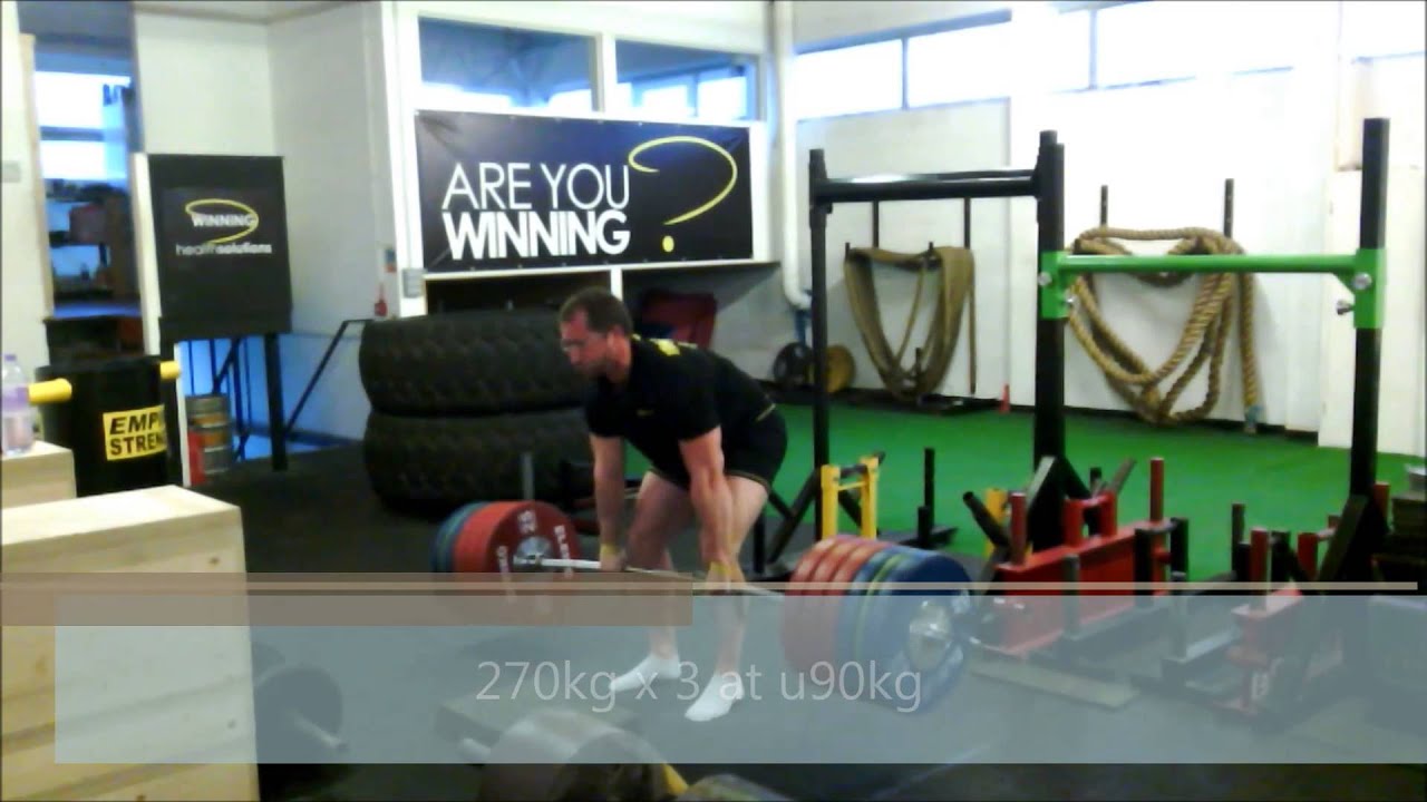 Tom Hibbert- 270kg x 3 Deadlift (u90kg) - YouTube