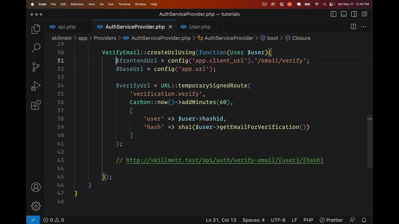 18: Customize email verification: Laravel + Nuxt Udemy Clone - YouTube