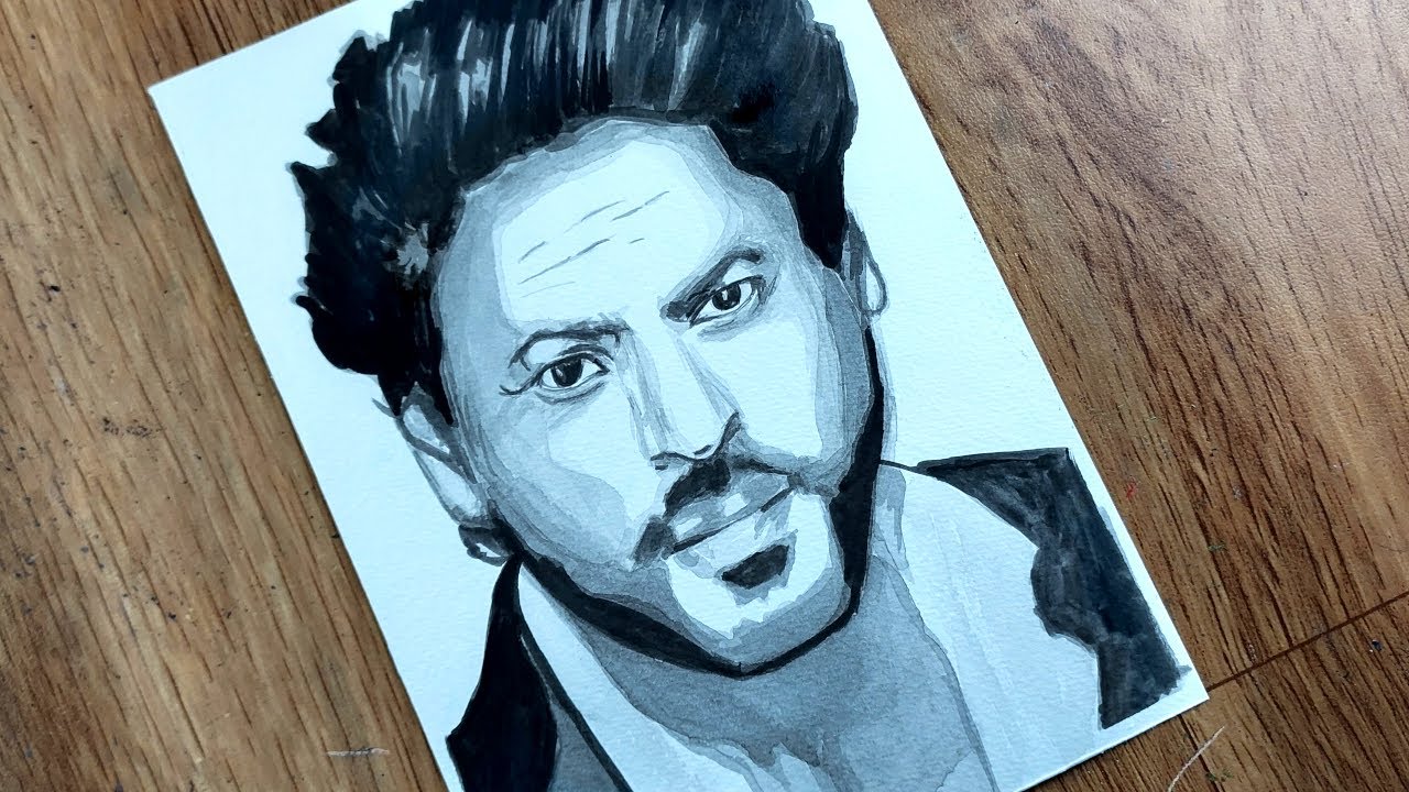 Drawing Shah Rukh Khan / Watercolor Painting - YouTube