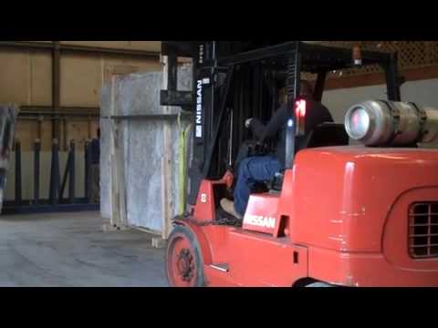 Granite Slabs Container Unloading 5 of 6 - YouTube
