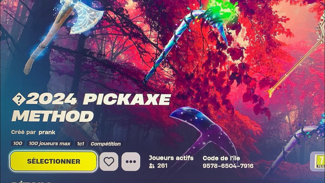 Tuto Pioche map comment avoir la pioche Fncs - YouTube