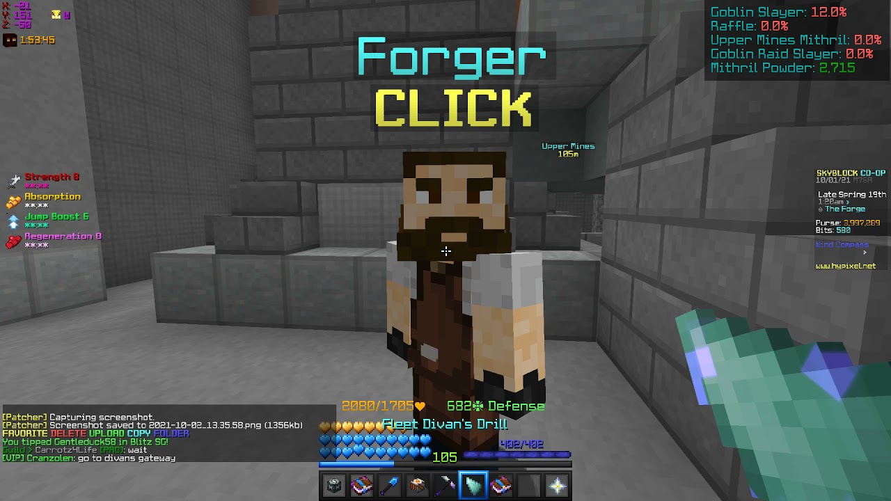 The obtaining of a prismarine shard - YouTube