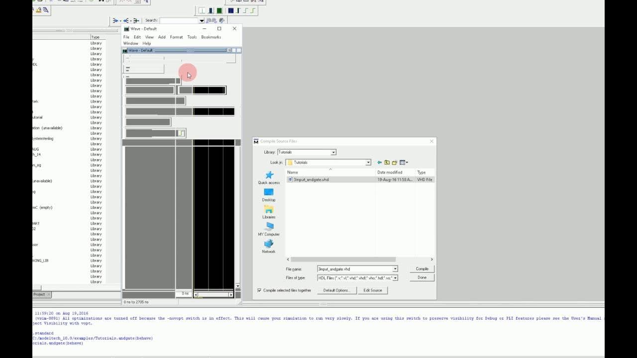 Modelsim Tutorial with VHDL for Starters - YouTube
