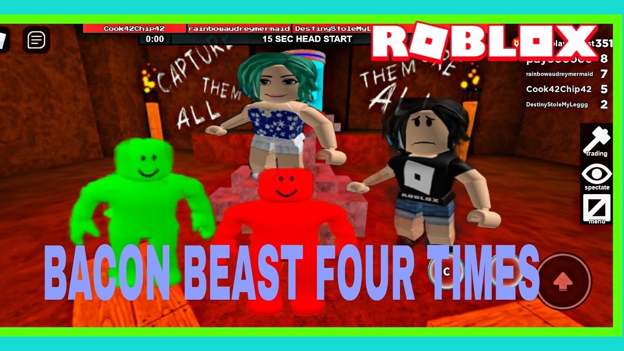**BACON BEAST FOUR TIMES| ROBLOX FLEE THE FACILITY|** - YouTube