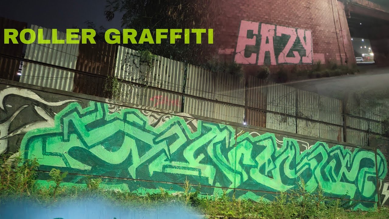 Roller piece graffiti INDIA GRAFFITI paint over paint technique - YouTube