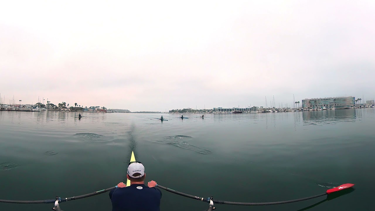 Rowing workout in Marina Del Ray in 360 VR | Ride on the Boat with Me ...