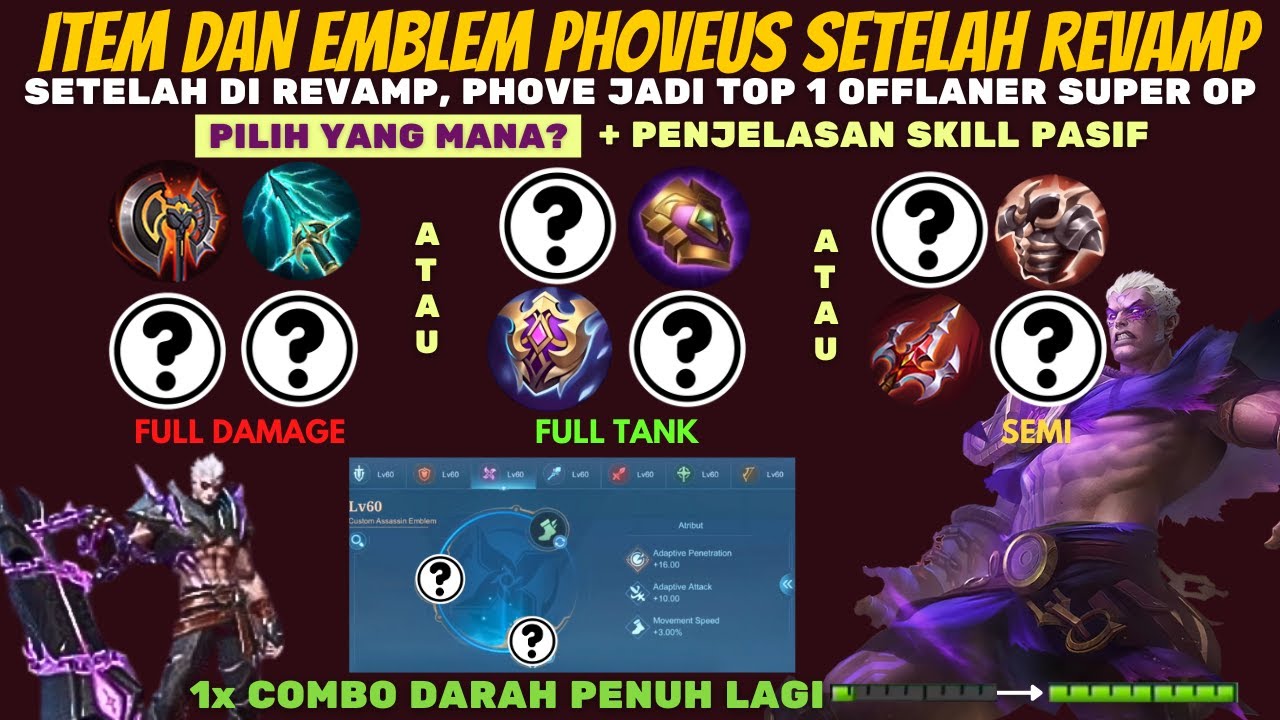 ITEM DAN EMBLEM HERO PHOVEUS SETELAH REVAMP TERSAKIT SERTA TERKUAT ...