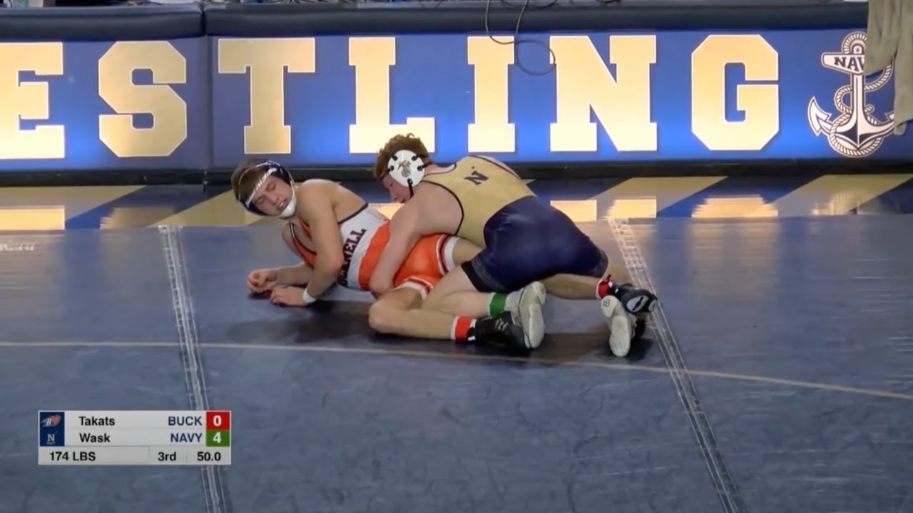 174lbs Danny Wask (Navy) vs Myles Takats (Bucknell) - YouTube