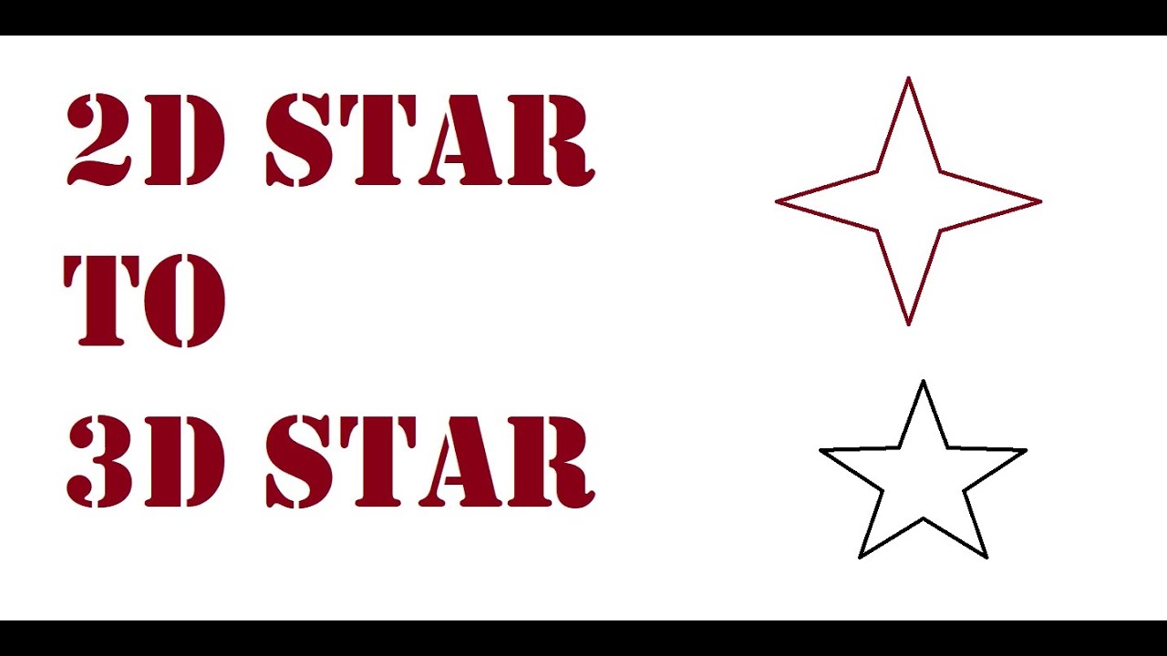 How to make a 2D star drawing to look like a 3D? - YouTube