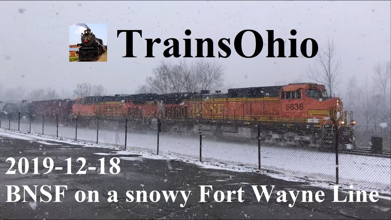 BNSF in the snow on the Fort Wayne Line. 2019-12-18 - YouTube