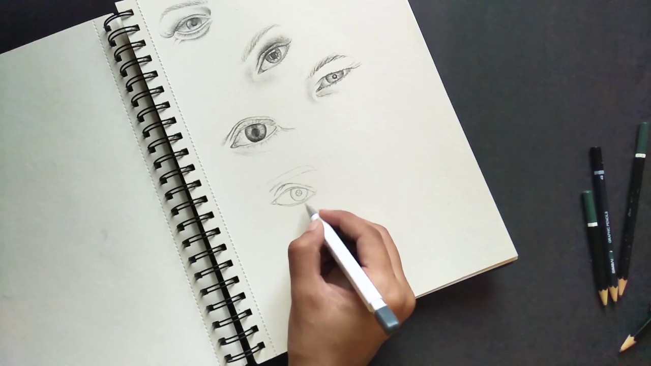 6 Different Eye Angles Pencil Sketch | Step By Step Tutorial - YouTube