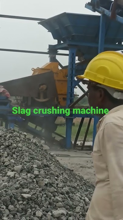 Slag crushing machine #engineering #steel #iron#scrap - YouTube