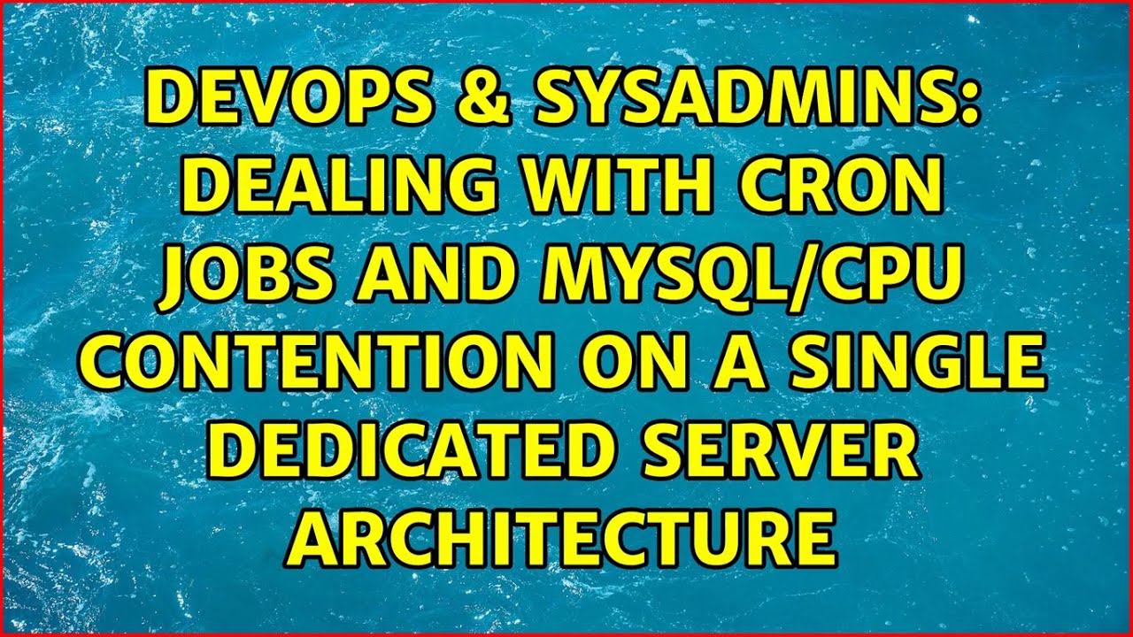 Dealing with cron jobs and MySQL/CPU contention on a single dedicated ...