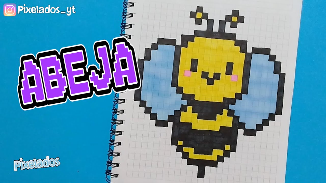 COMO DIBUJAR ABEJA PIXEL ART - PIXELADOS - YouTube