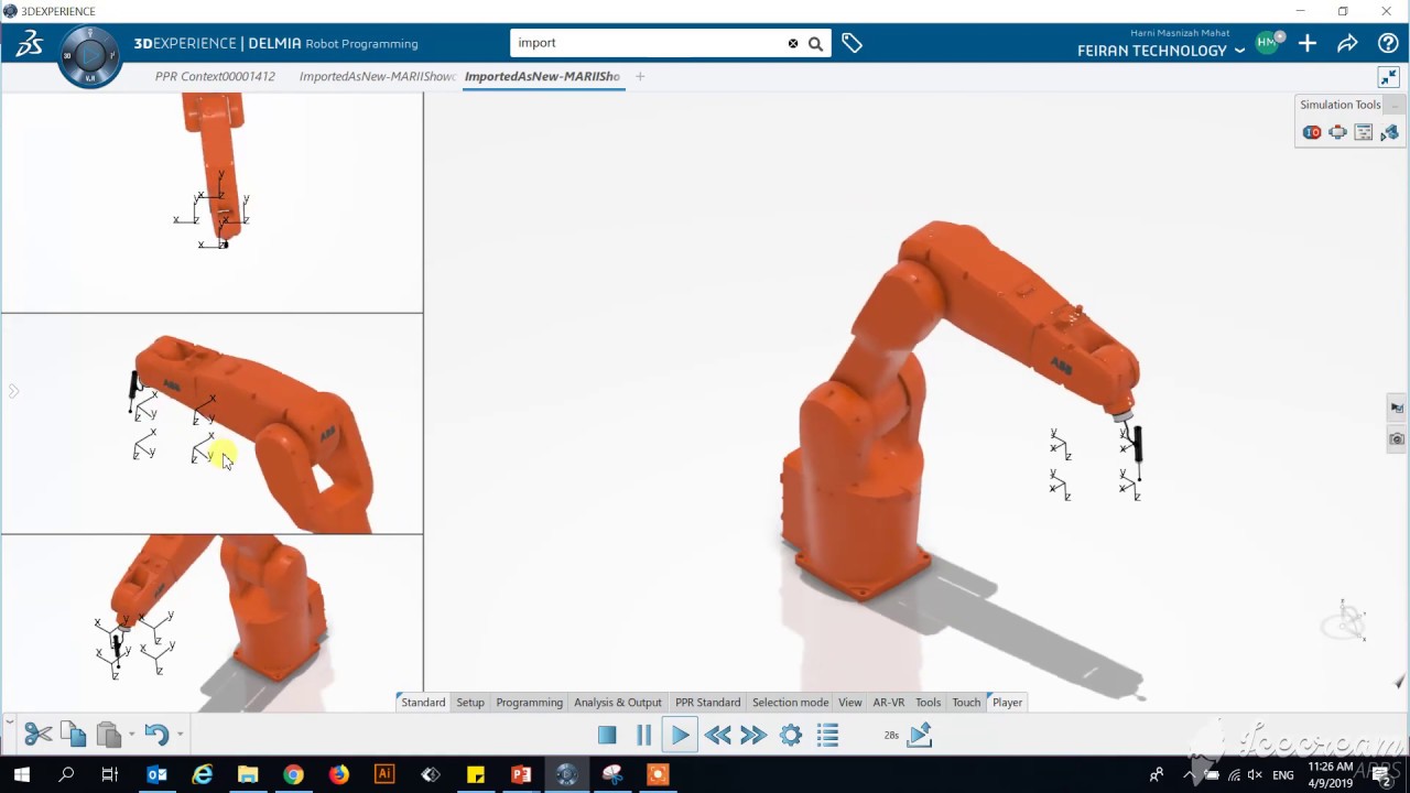 Uploading existing program into DELMIA Robot offline programming - YouTube