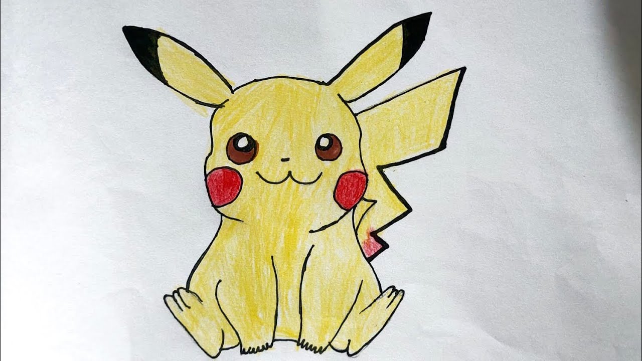 How to draw Pikachu Sketch || Pokémon Cartoon drawing - YouTube