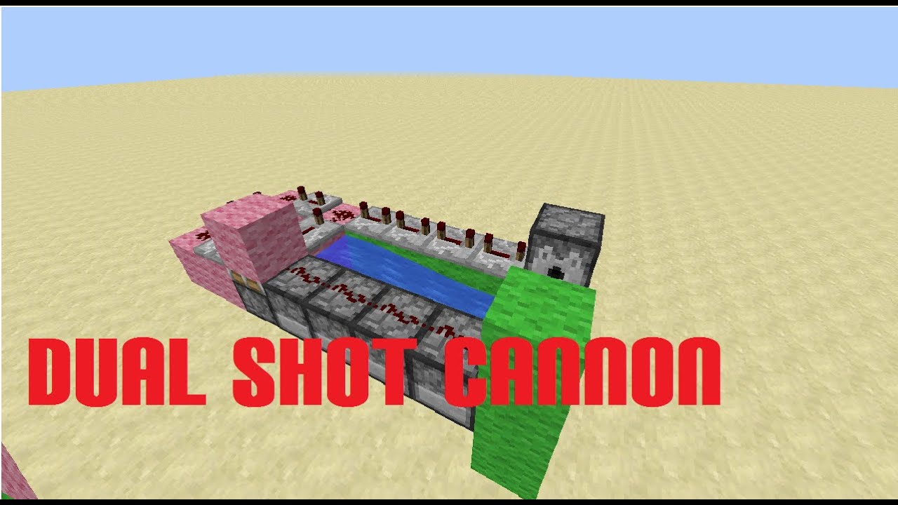 Minecraft - Redstone Tutorials - Dual Shot Cannon - YouTube