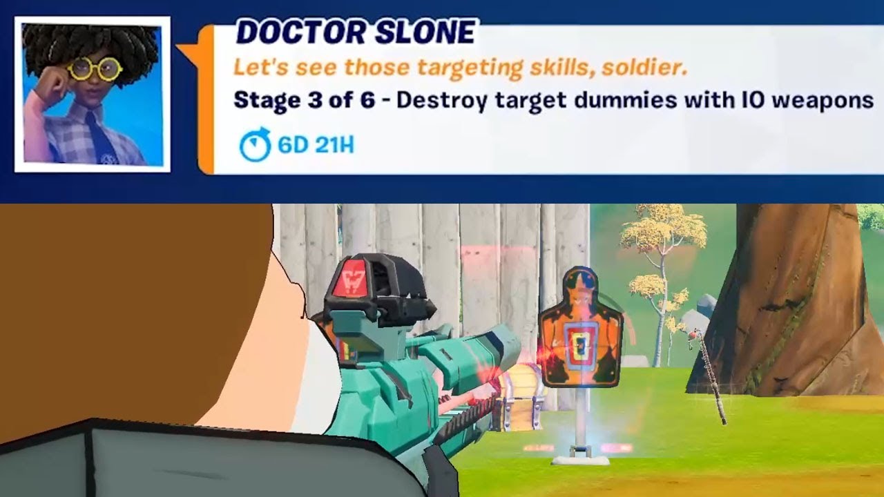 Destroy target dummies with IO weapons Stage 3 of 6 Fortnite - YouTube