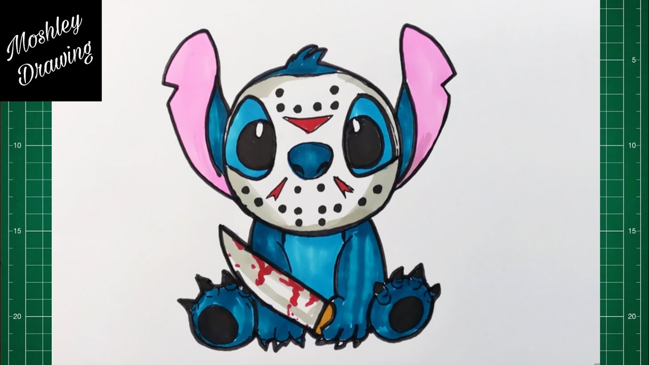 How to Draw Jason Voorhees Stitch - YouTube