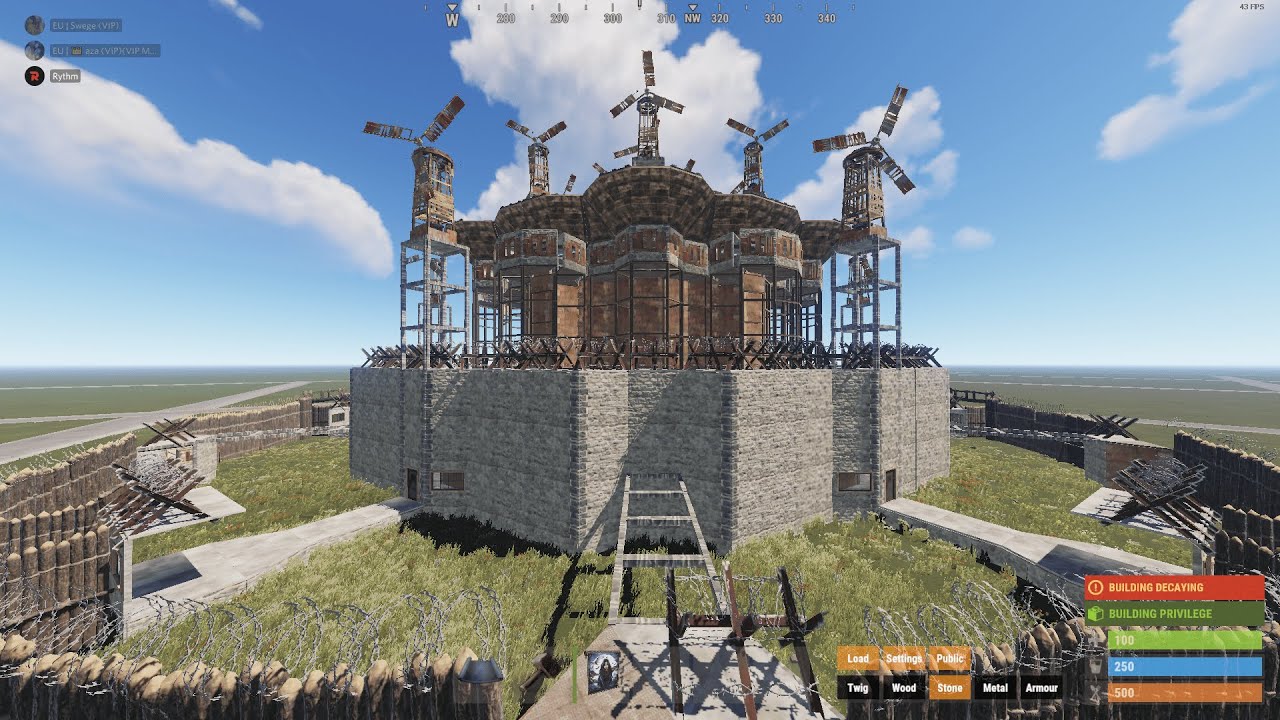 Rust circle base // Open core // Wide gap peeks // China wall | Rust ...