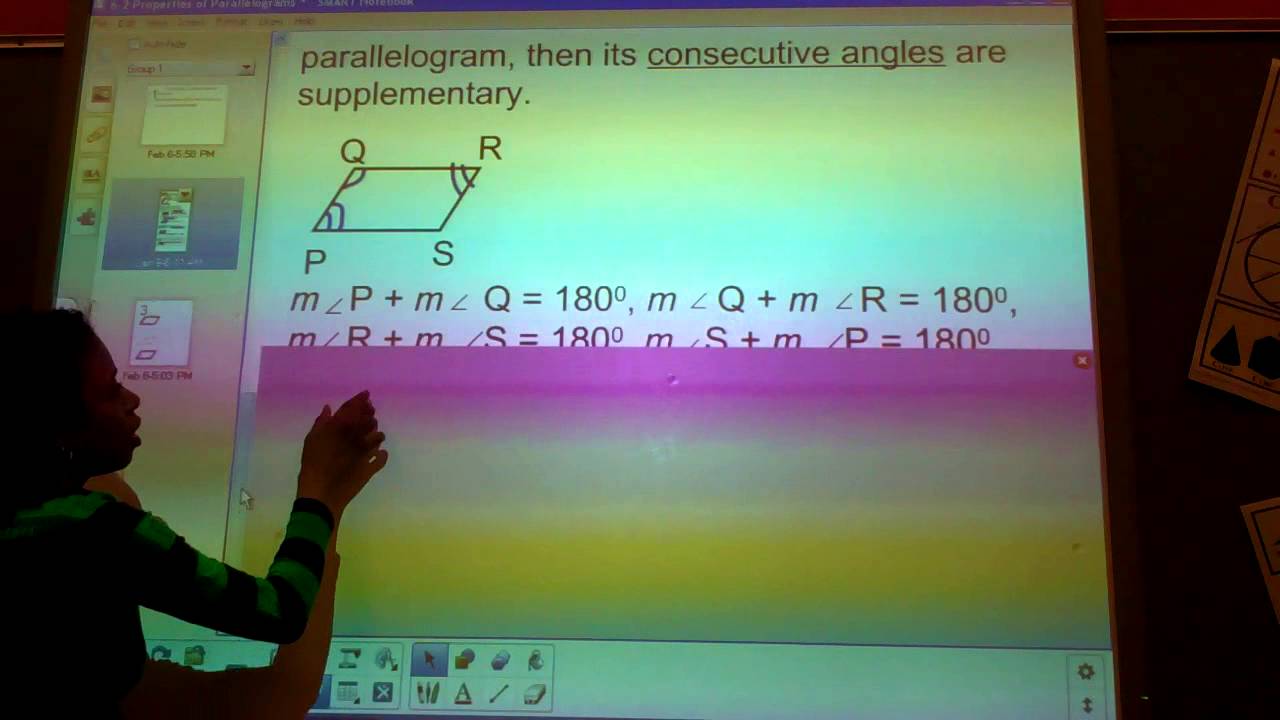 Chapter 6 2 GEOMETRY Properties of Parallelograms - YouTube