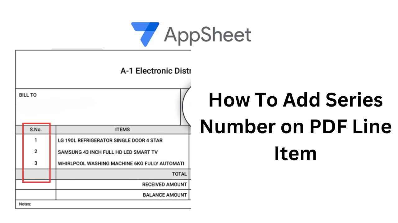 How to Add Dynamic Item Numbers To PDF Inline Items in AppSheet - YouTube