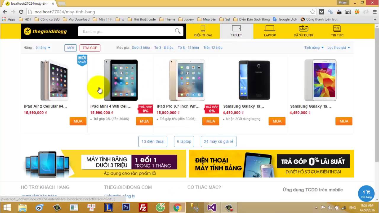 Demo website thegioididong - YouTube