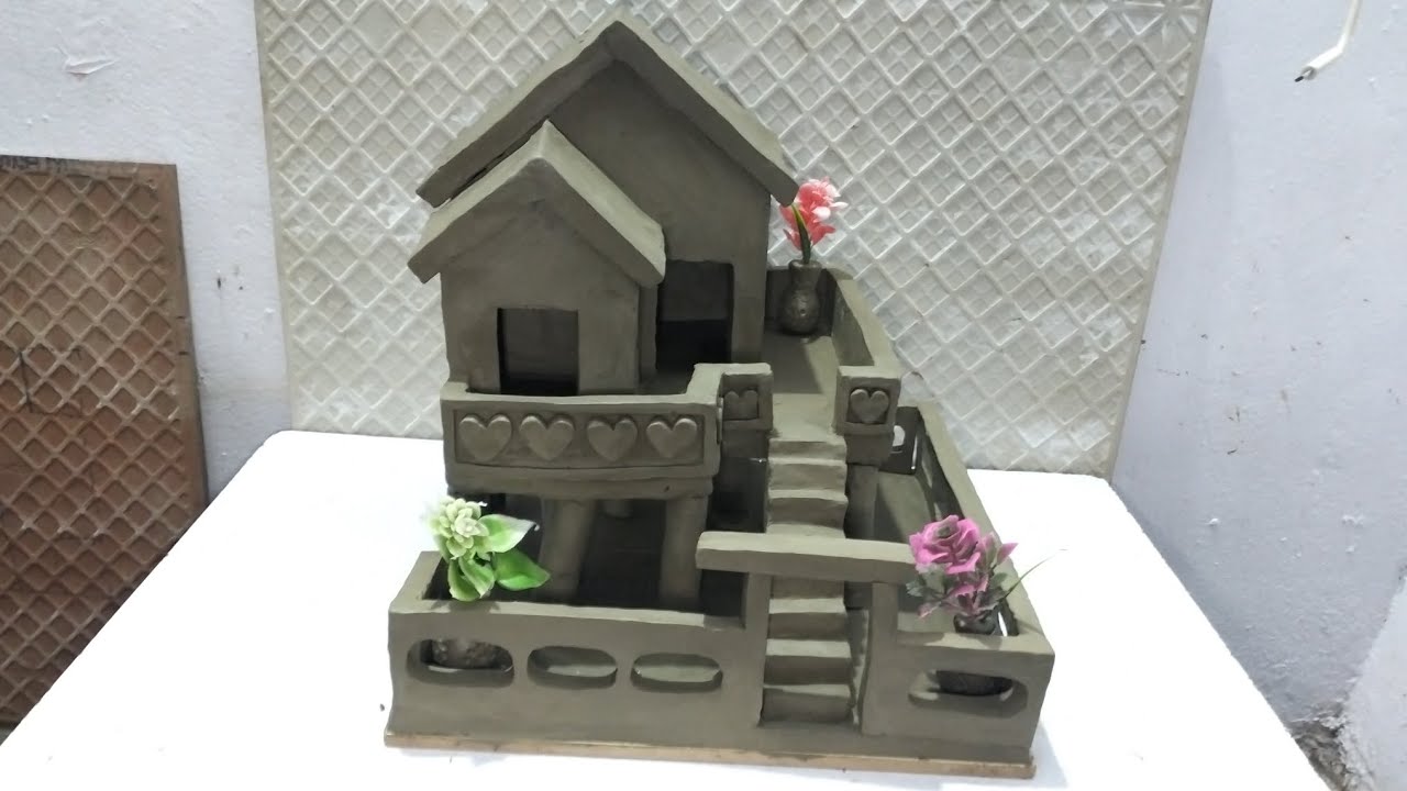 Miniature Clay House|| How To Make Clay House|| clay ideas - YouTube