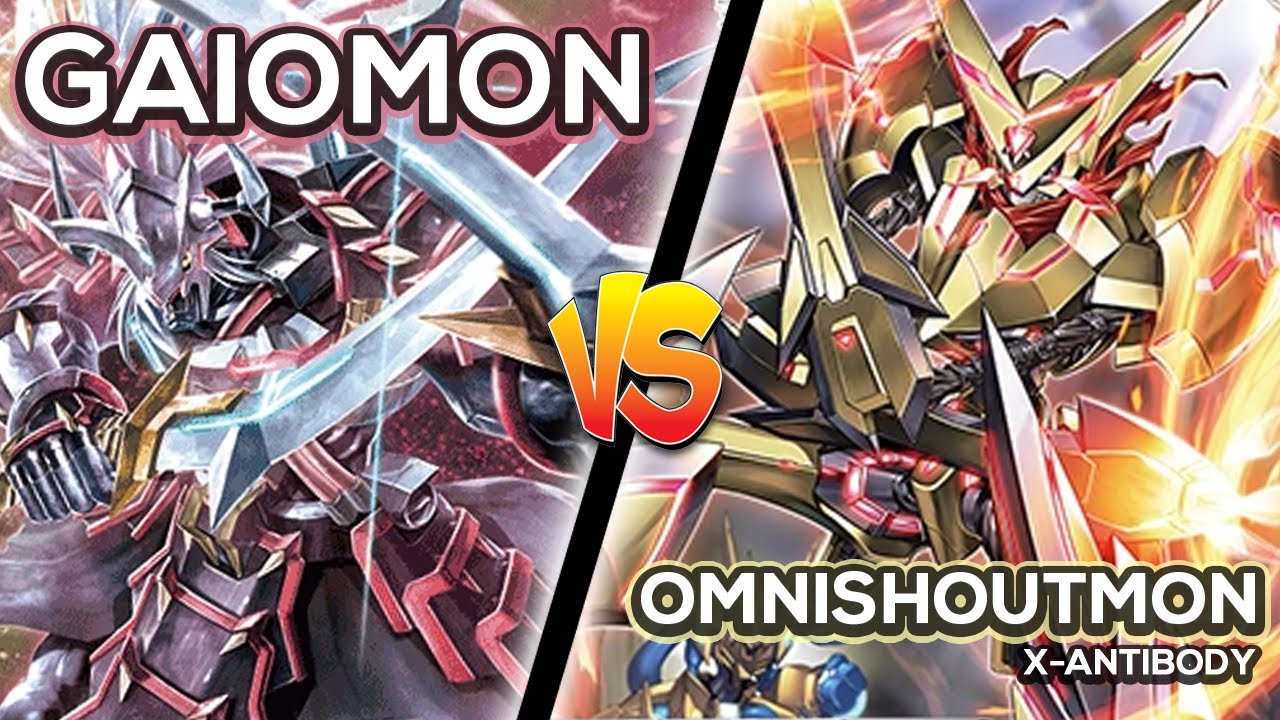 Gaiomon vs OmniShoutmon X-Antibody | Digimon TCG (BT9 Format) - YouTube