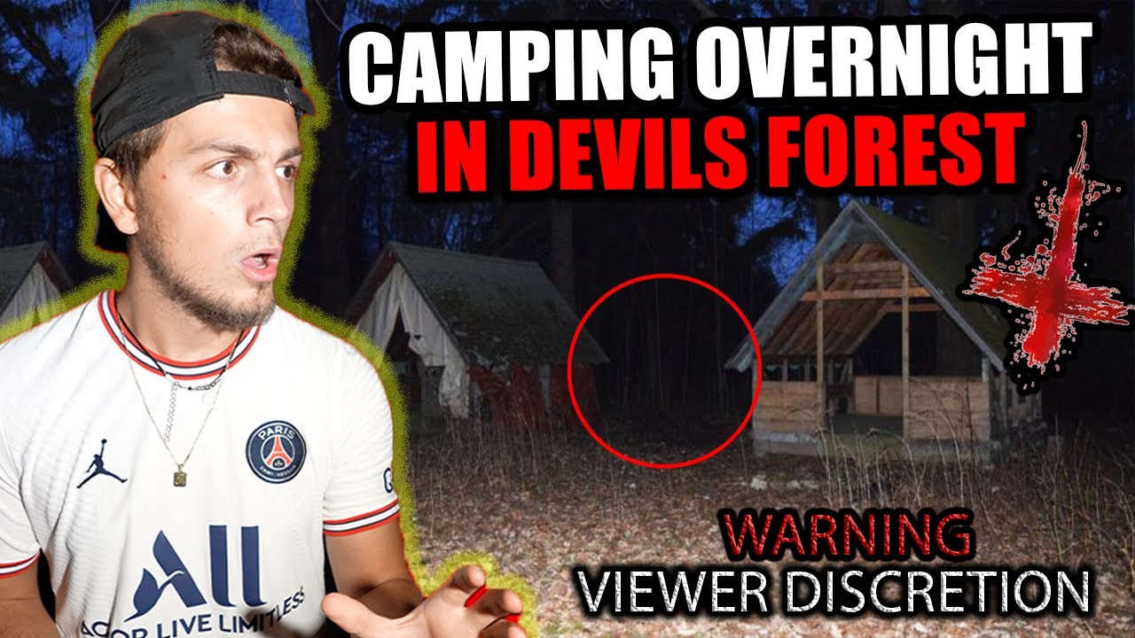 (TERRIFYING) CAMPING OVERNIGHT IN HAUNTED DEVILS FOREST - YouTube