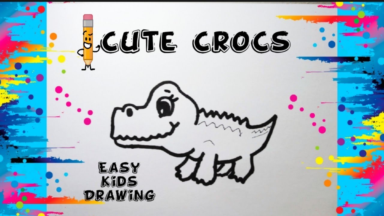 C for Crocs 🐊 | How to Draw Cute Crocodile for Kids | Easy Step by Step ...
