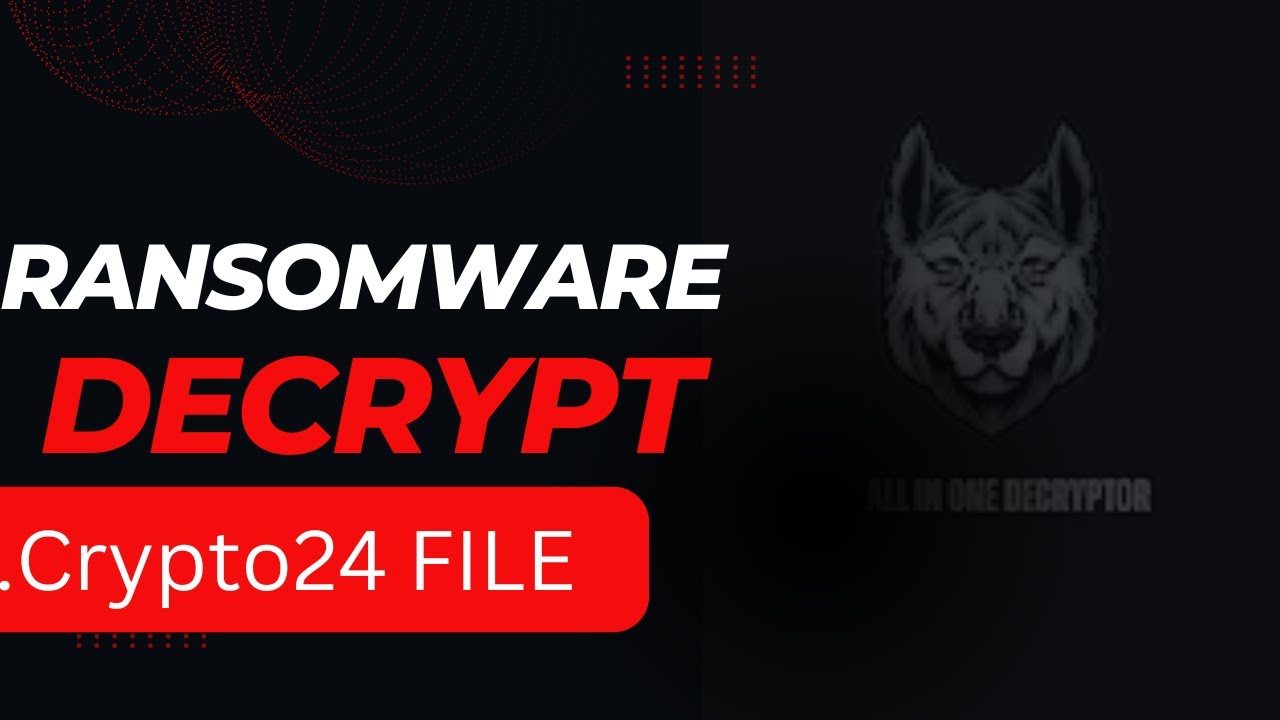 How to decrypt files and repair Ransomware files .crypto24 - YouTube