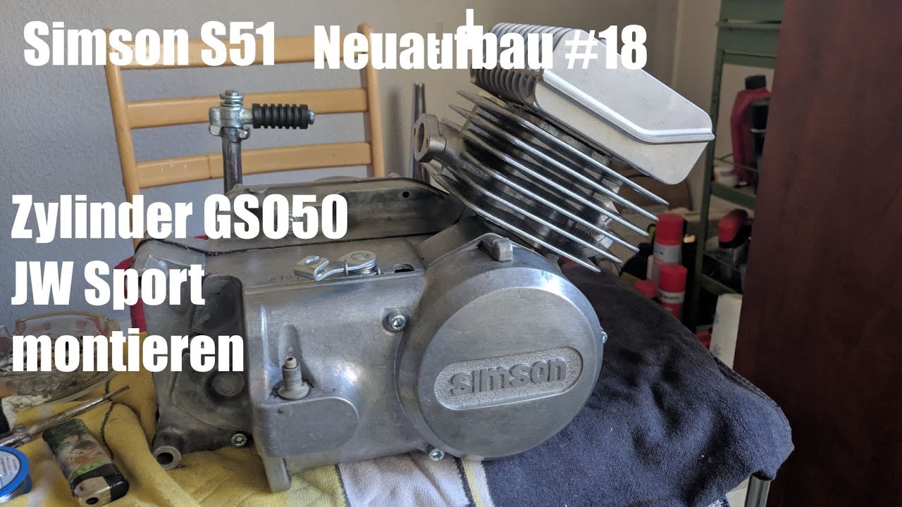 Zylinder GSO50 von JW Sport montieren / Simson S51 Neuaufbau #18 - YouTube