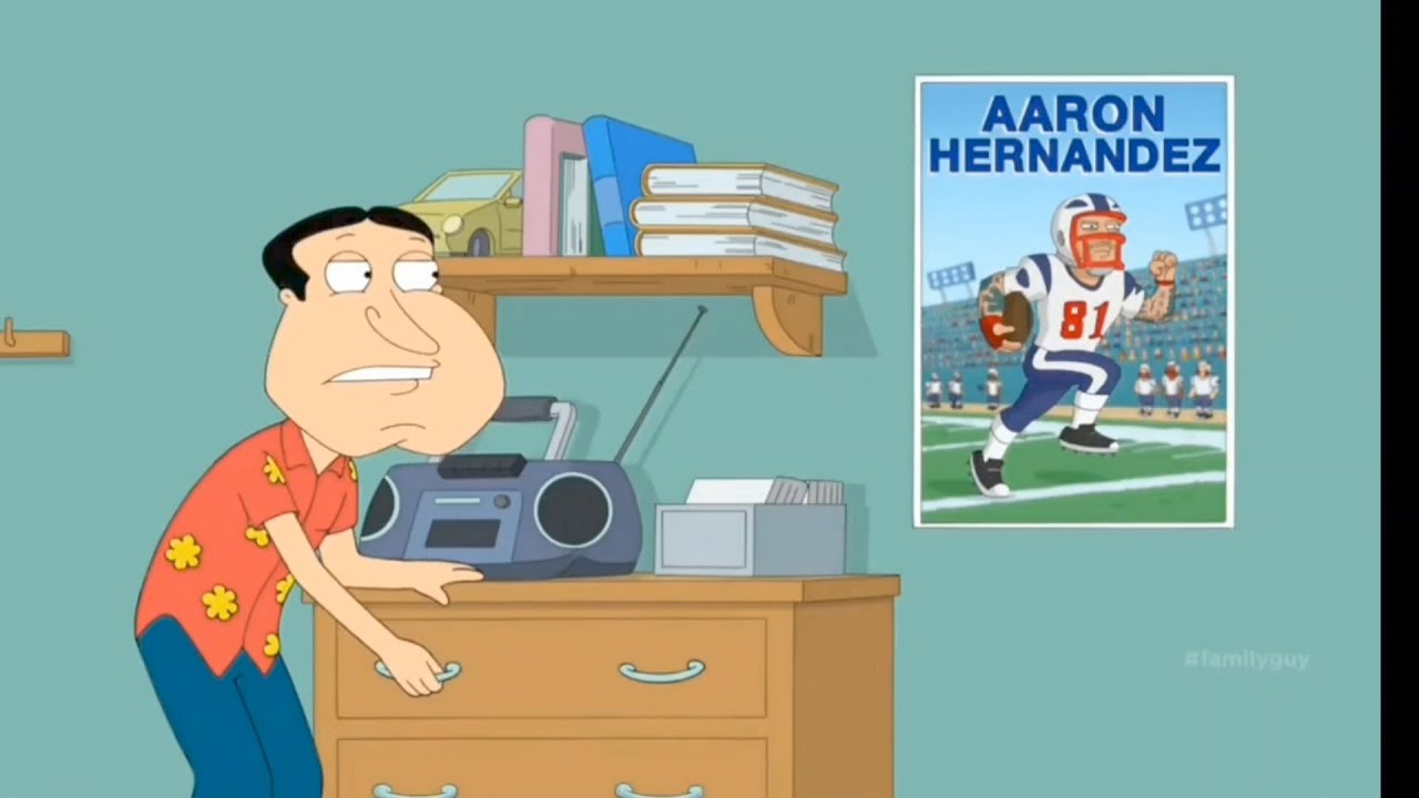Family Guy Aaron Hernandez poster in Chris' room - YouTube