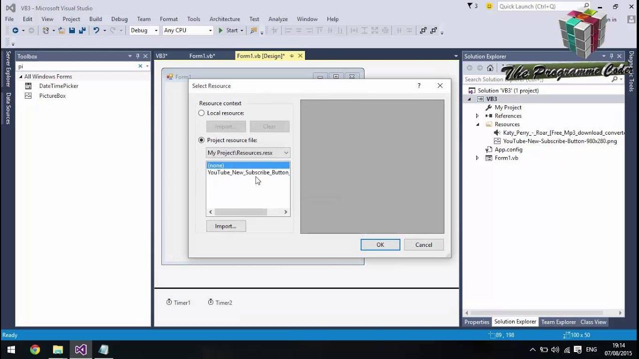 VB.NET Tutorial 4 For Beginners:- Add Background Music and Add ...