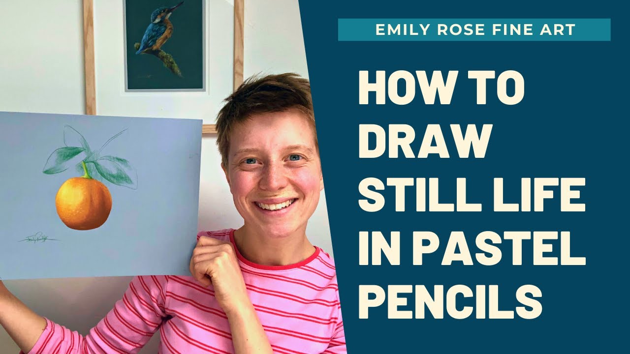 How to draw still life fruit in pastel pencil for beginners - YouTube