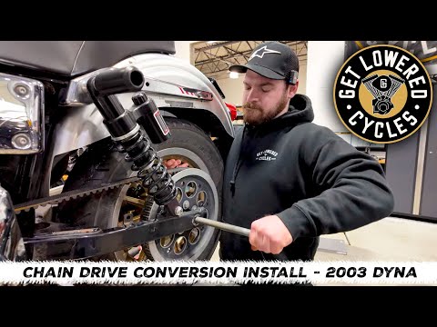 Chain Drive Conversion Install on the 2003 Dyna