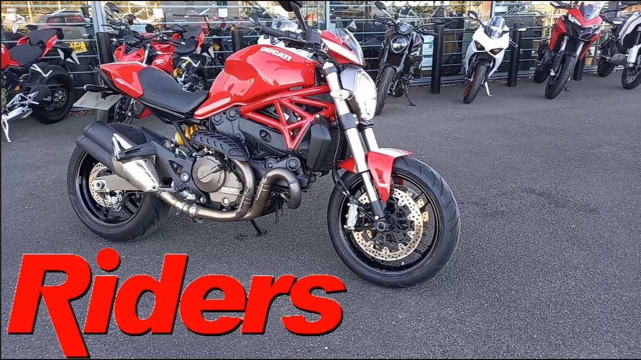 Ducati Monster M821 (Red) Walk around with engine running - YouTube