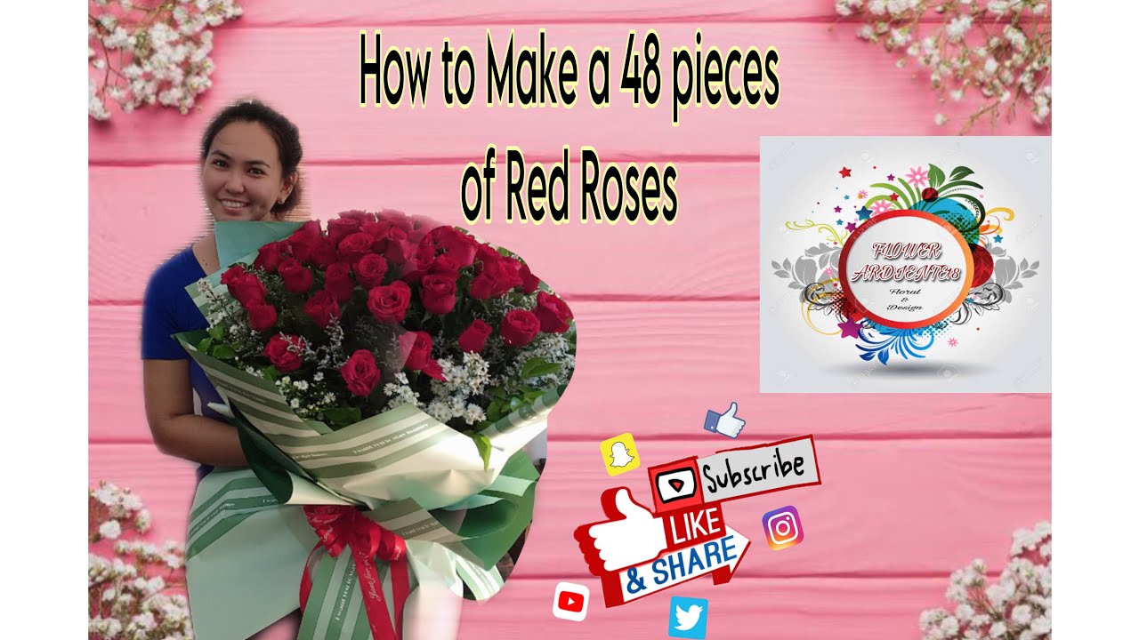 48 Red Rose Bouquet/Anniversary Flower Bouquet/Very Special / Gift ...