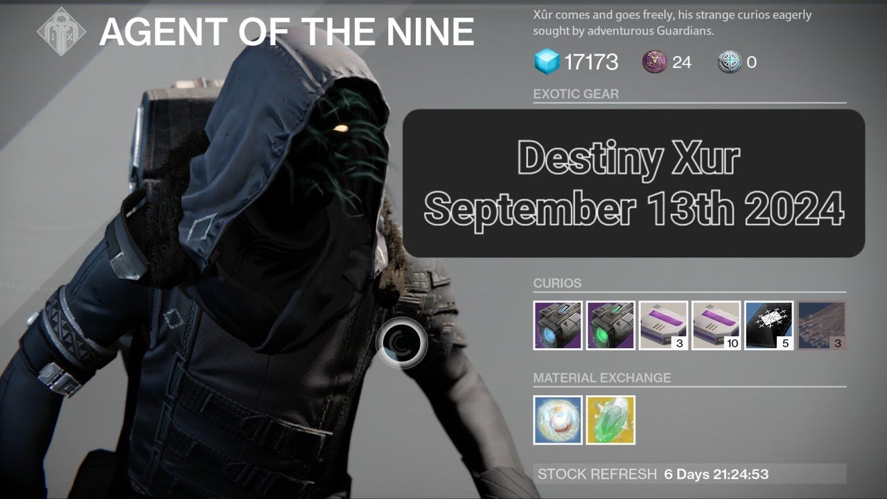 Destiny 1 Xur September 13th 2024 - YouTube