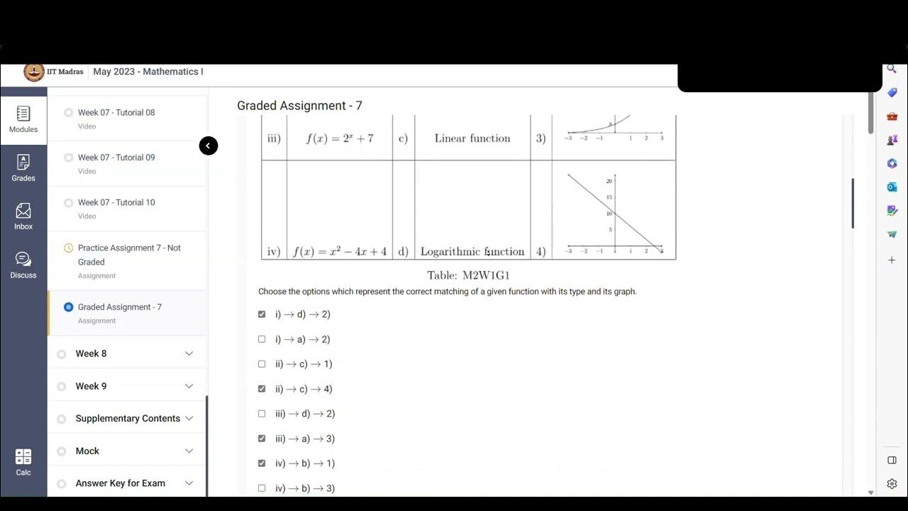 IITM BS DEGREE WEEK 7 MATHS GRADED ASSIGNMENT - YouTube