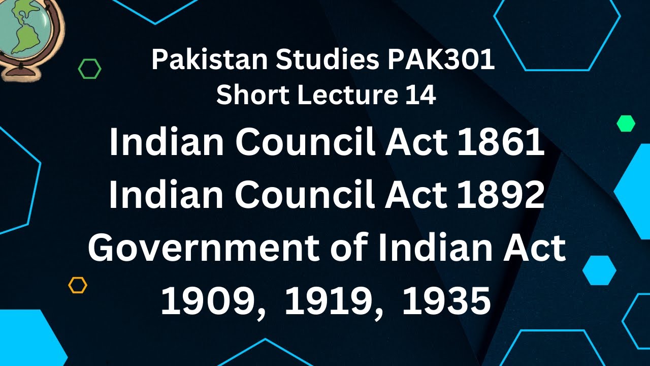 Constitutional Development in British India | Pakistan Studies PAK301 | Lecture 14 | - YouTube