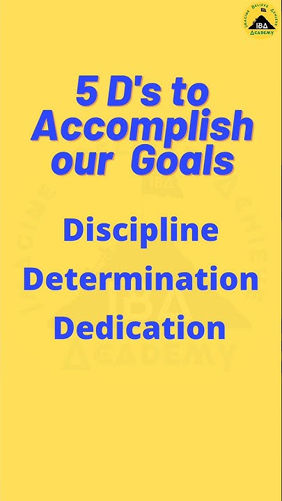 A simple 5D Technique to achieve our Goal #discipline #determination ...