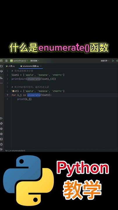 《什么是enumerate函数?》 Python教学 Youtube