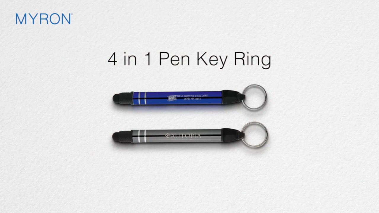4 in 1 Pen Key Ring - YouTube
