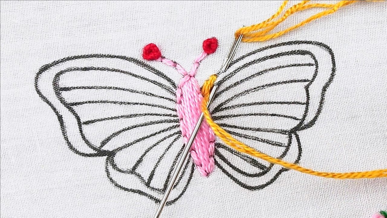 amazing colorful Butterfly Pattern embroidery design with simple Stitch ...
