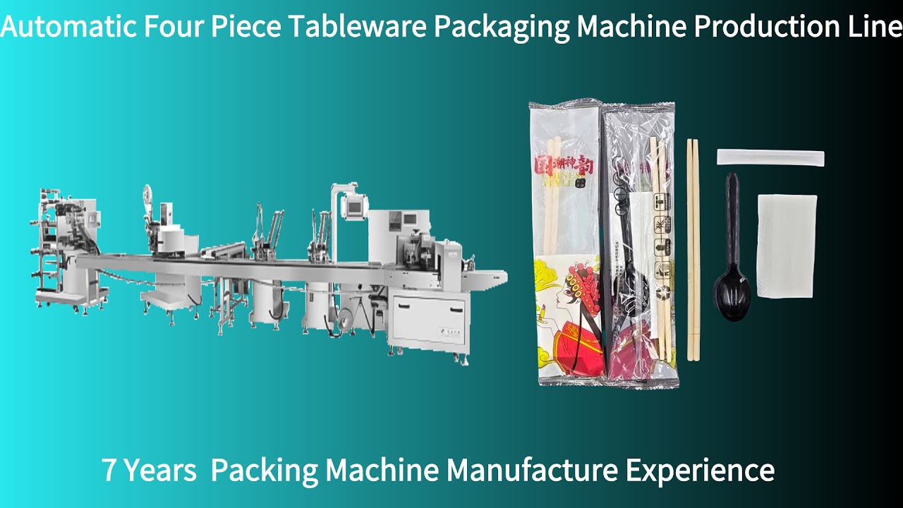 Automatic Spoon tissue chopstic tableware packaging machine production ...